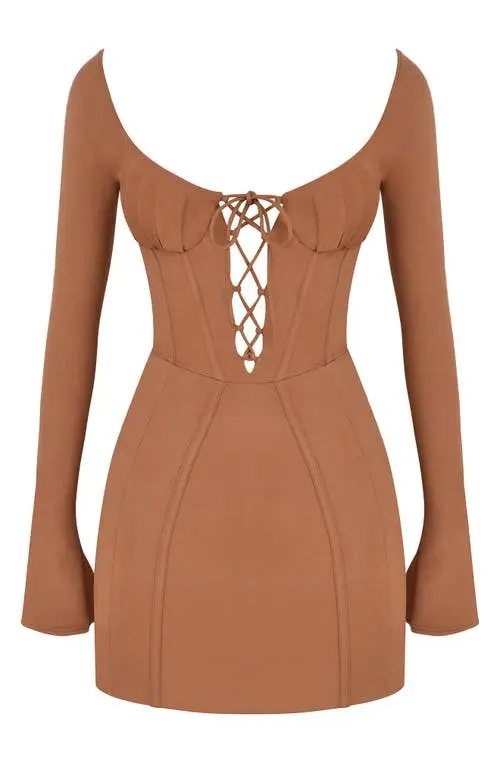 MISTRESS ROCKS Flared Sleeve Corset Mini Dress