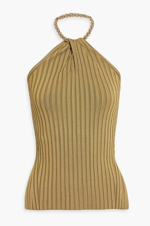 Galvan Rhea Chain-embellished Halterneck Top