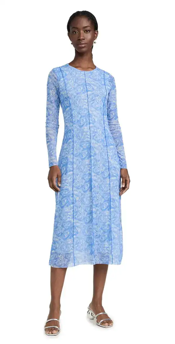 Baum Und Pferdgarten Janti Floral Mesh Dress In Blue Rose - 75% Off |  Editorialist