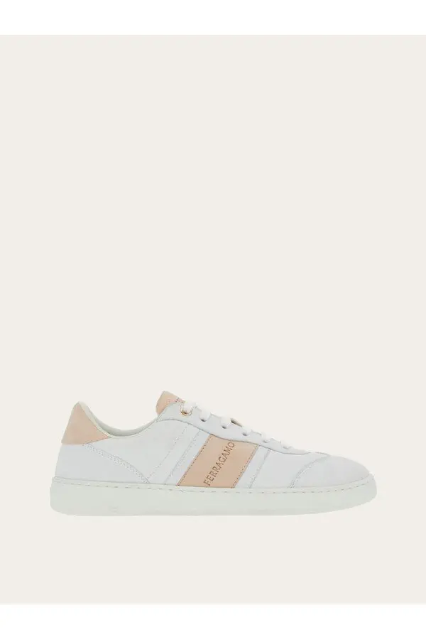 FERRAGAMO Low-top Sneaker With Logo - White