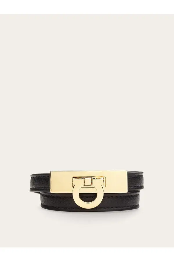 FERRAGAMO Gancini Double Twist Bracelet - Black