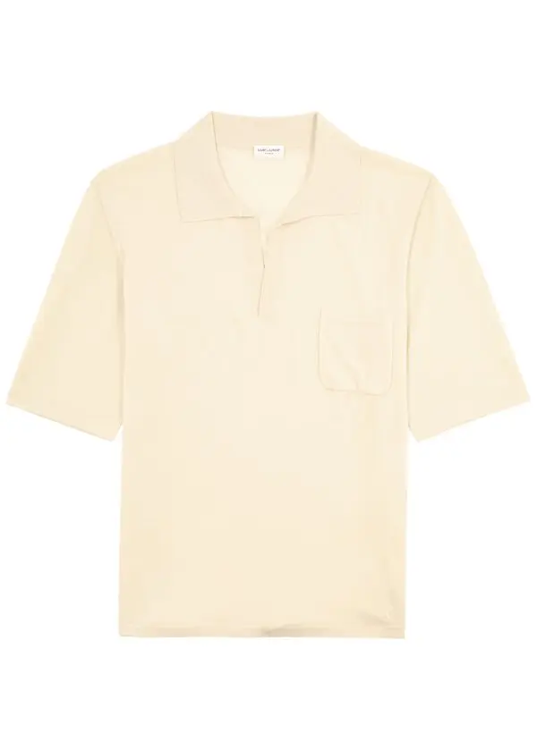 Saint Laurent Wool Polo Shirt - Ecru