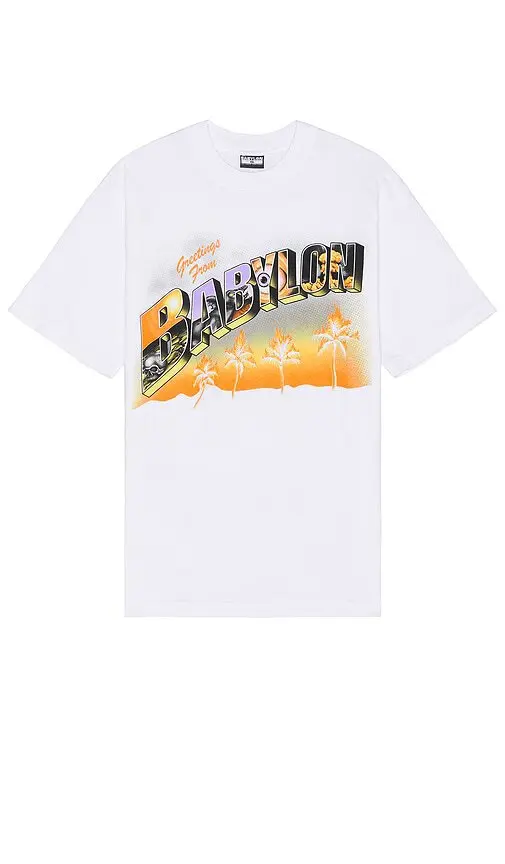 Babylon Greetings T-Shirt In White - 64% Off | Editorialist