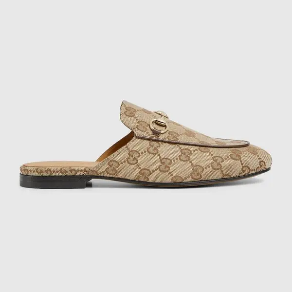 Gucci Princetown Slipper In Original Gg Canvas