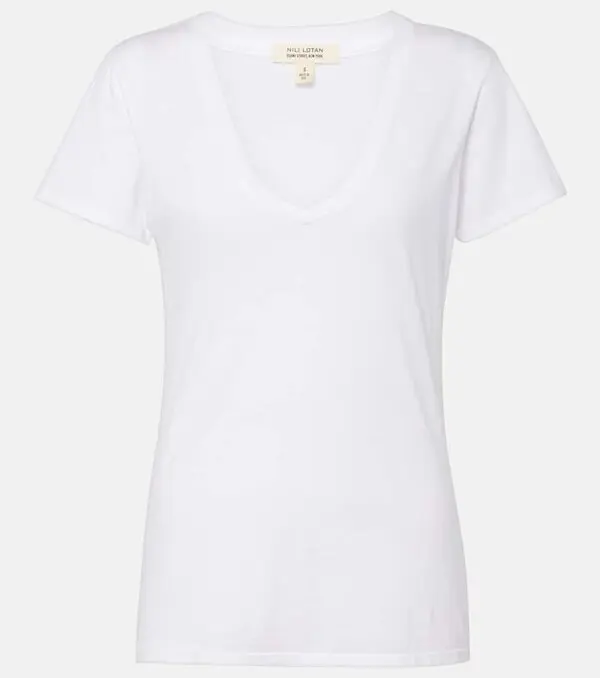 NILI LOTAN Carol Cotton Jersey T-shirt - White