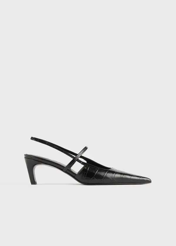 TOTÊME Croco-embossed Slingbacks