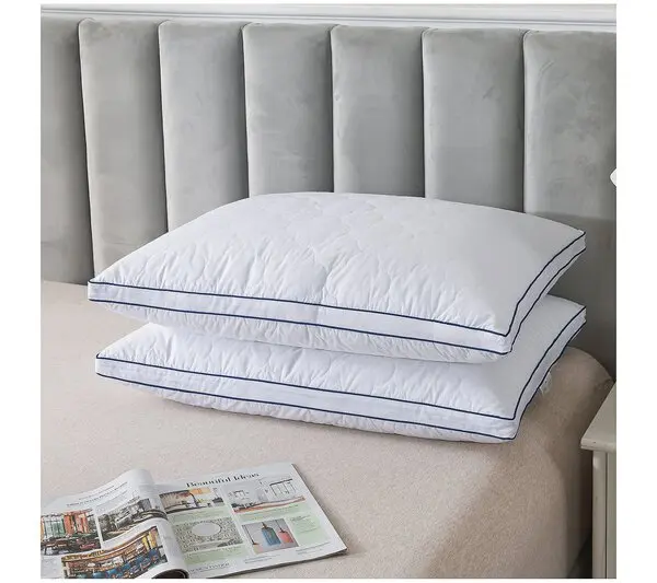 ROYAL VELVET White European Down Quilted Pillow Std/qn