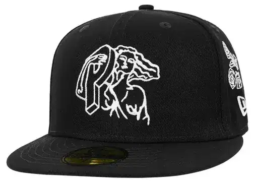 Palace New Era P-Statue 59fifty Hat - Black | Editorialist 