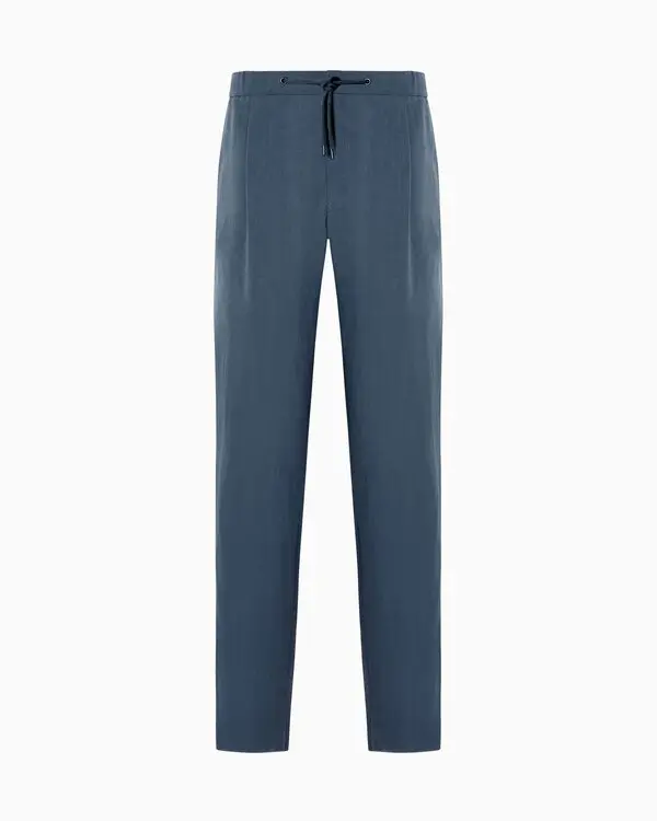 Giorgio Armani Single-pleat Linen-canvas Trousers - Grey