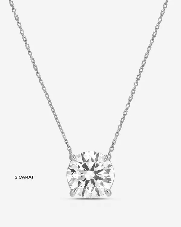Ring Concierge Round Lab Grown Diamond Solitaire Pendant Necklace
