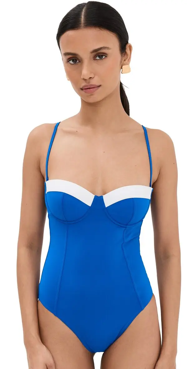 Staud Maeve One Piece - Sapphire/white