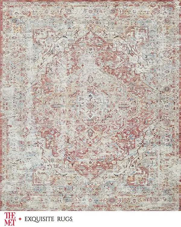 EXQUISITE RUGS X THE MET Antique Loom Beige & Rust Rug, 12' X 15