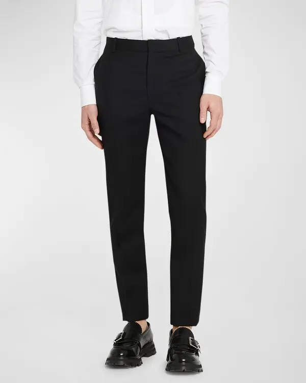 Alexander McQueen Wool Gabardine Cigarette Trousers