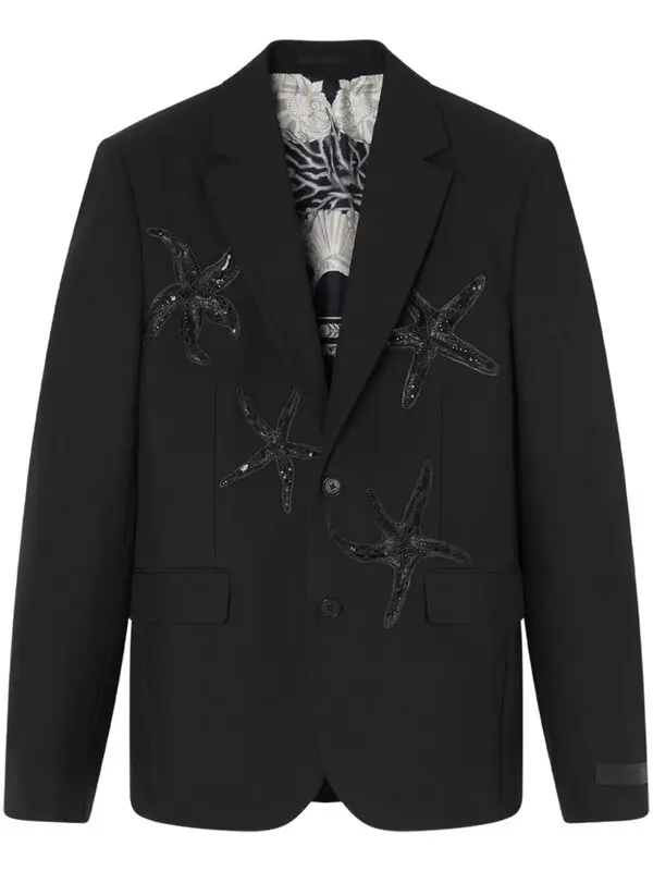 Versace Bead-embellished Single-breasted Blazer