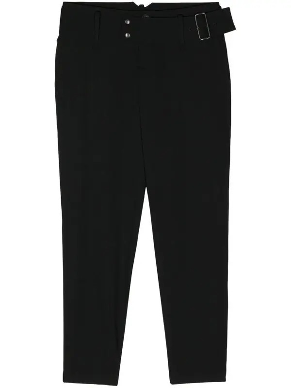 Yohji Yamamoto Gabardine Belted Tapered Trousers