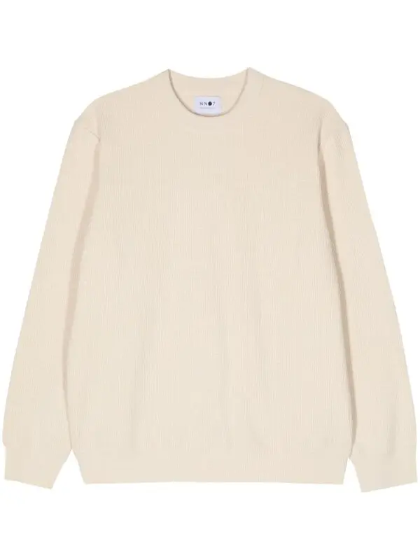 Nn07 Danny Ribbed Jumper - Neutrals