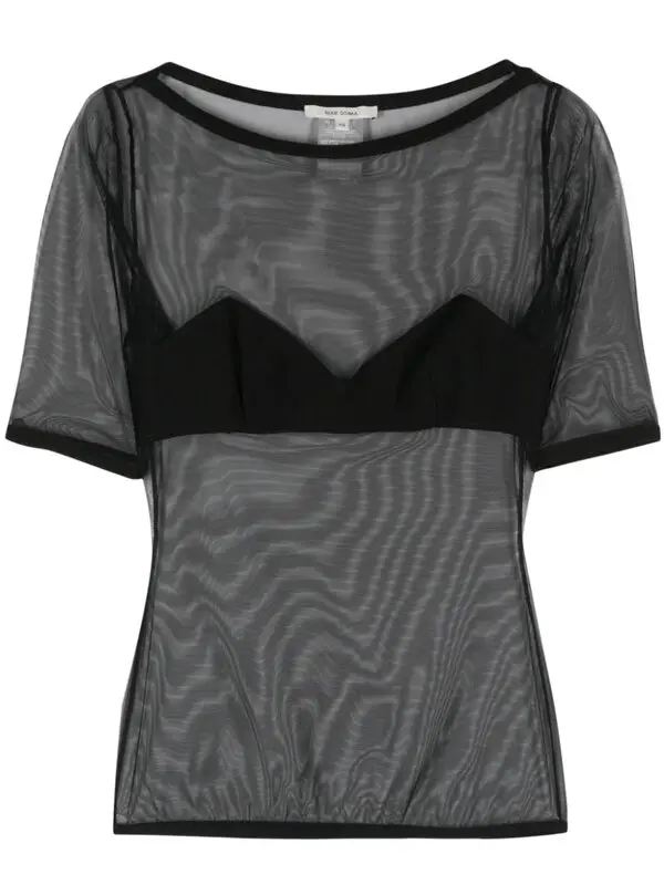 NENSI DOJAKA Bra-effect Panel Mesh T-shirt