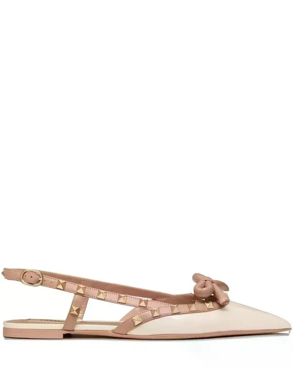 Valentino Garavani Rockstud Slingback Ballerina - Silver