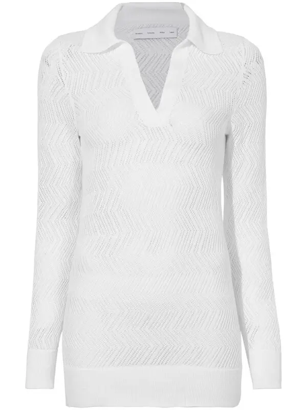 Proenza Schouler White Label Agnes Zig-zag Pointelle Knitted Jumper - White