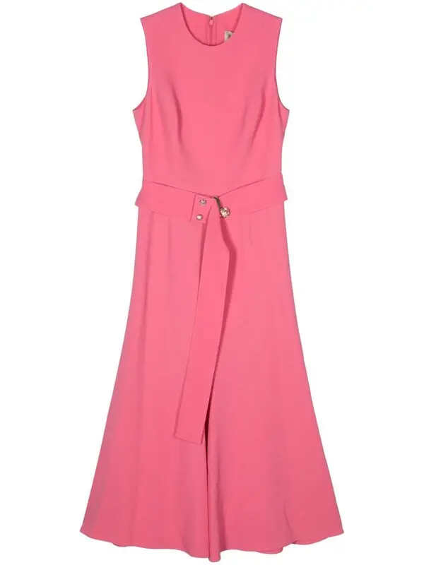 Elie Saab Flared Belted Dress In Pink 40% Off Editorialist