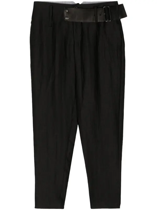 Yohji Yamamoto Belted Tapered Trousers