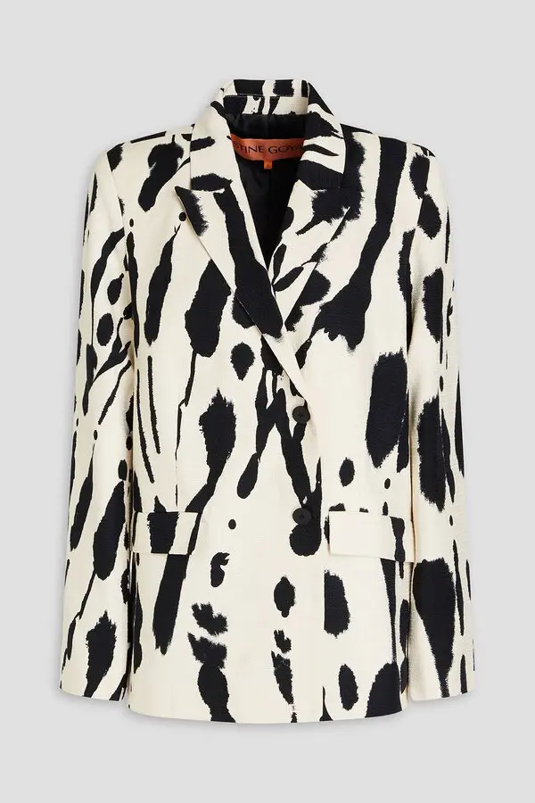 Stine Goya Steely Printed Cotton-tweed Blazer