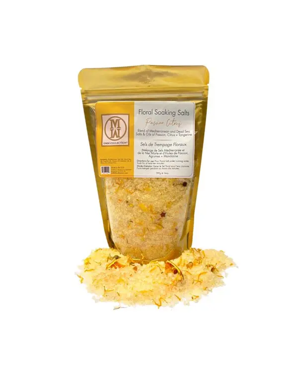 OMM COLLECTION Floral Soaking Bath Salts Passion Citrus Bag 14oz