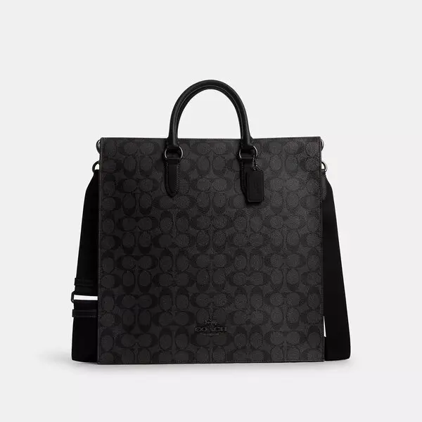 Buy COACH OUTLET Dylan Large Tote Bag In Signature Canvas - Grey At 60% ...