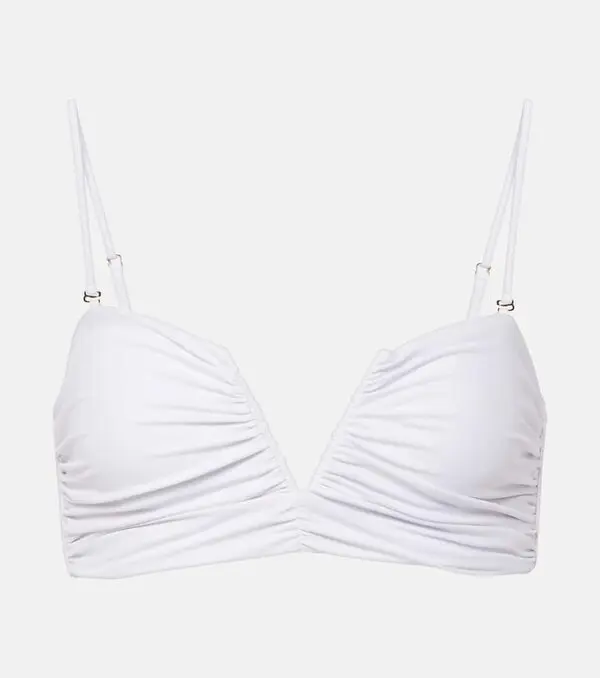 Jade Swim Calla Ruched Bikini Top - White