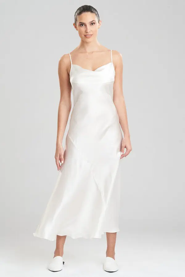 Natori Silk Cowl Neck Slip Dress