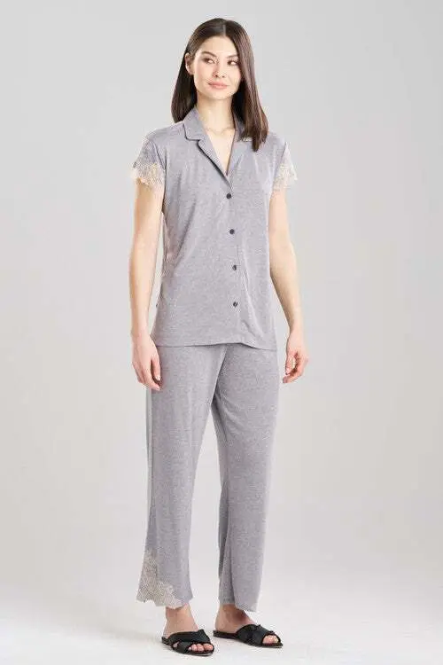 Natori Luxe Shangri-la Tencel Notch Pj - Gray