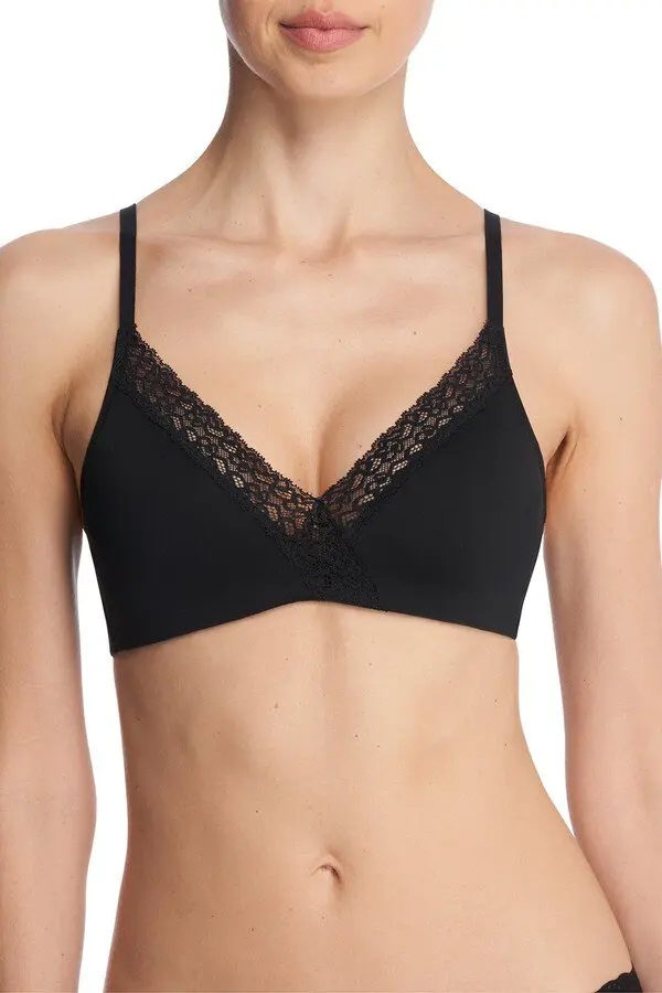 Natori Simply Lace Contour Plunge Underwire Bra - Black