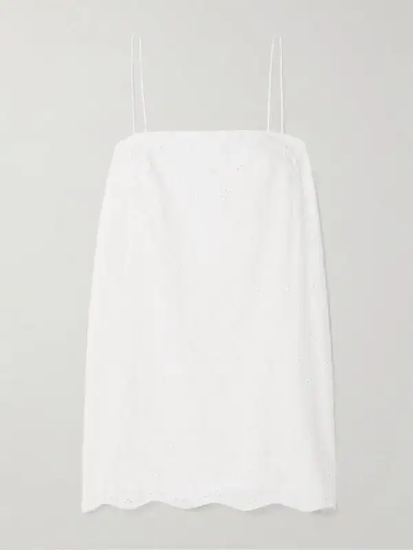 Broderie Anglaise Organic Cotton Mini Dress