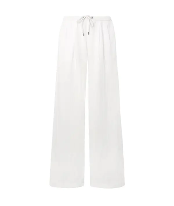 JAMES PERSE Pleated Wide-leg Linen Pants - White