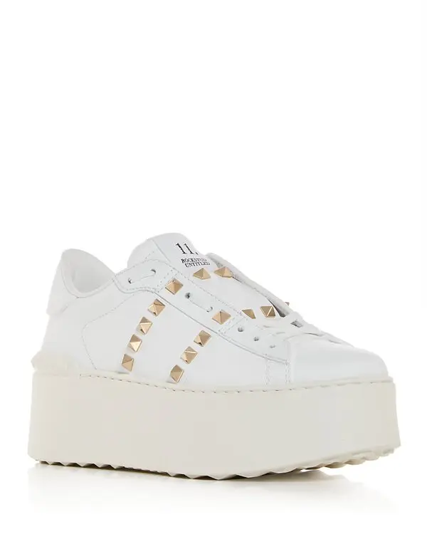 Valentino Garavani Rockstud Untitled Platform Sneakers - White