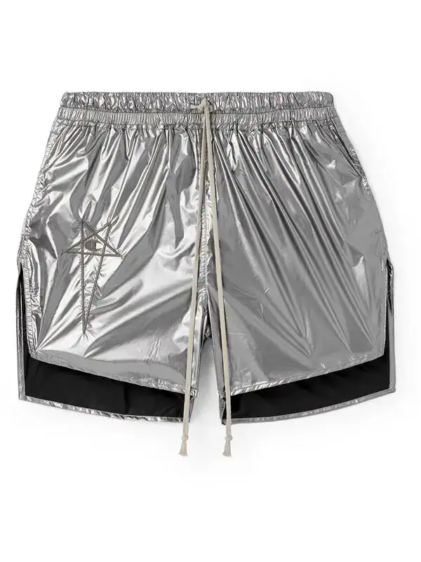 Rick Owens Champion Dolphin Straight-Leg Logo-Embroidered Metallic