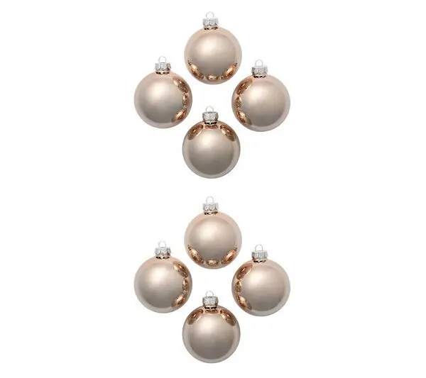 WHITEHURST Set Of 3.25' Shiny Finish Glass Rnament
