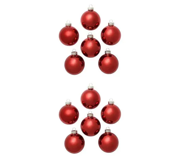 WHITEHURST Set Of 2.75' Shiny Finish Glass Ornament
