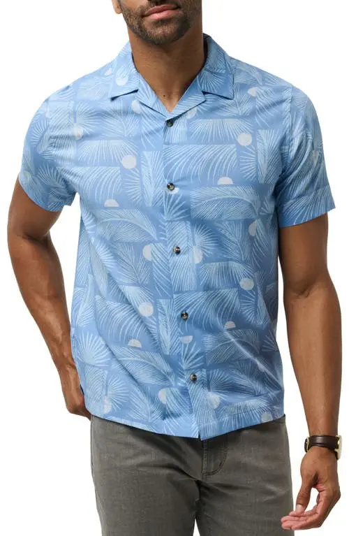 Travis Mathew Solar Event Tropical Print Lyocell & Cotton Camp Shirt