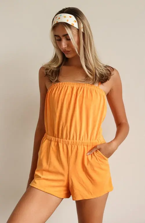 DIPPIN DAISY'S Napa Bandeau Romper - Kumquat Terry