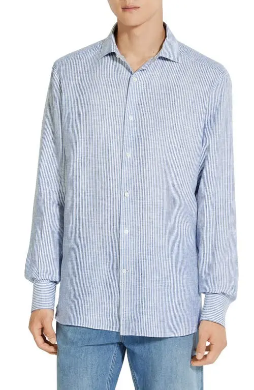 Zegna Stripe Oasi Linen Button-up Shirt