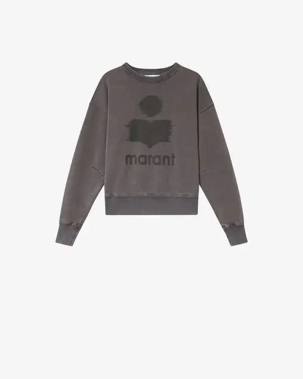ISABEL MARANT ETOILE / イザベルマランエトワール | MOBY ロゴ 裏起毛 クルーネックトレーナー | 36 | チャコールグレー | レディース Moby Sweatshirt Woman black | ISABEL MARANT Official online store