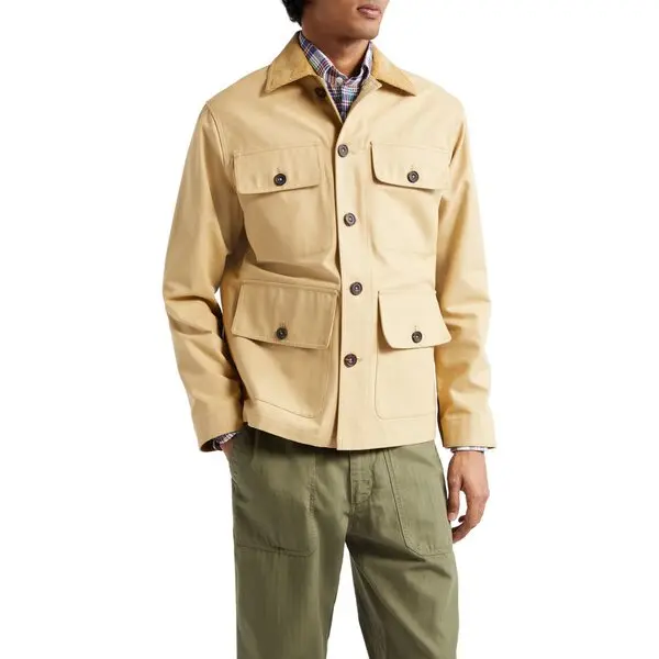 DRAKE'S Cotton Canvas Utility Jacket