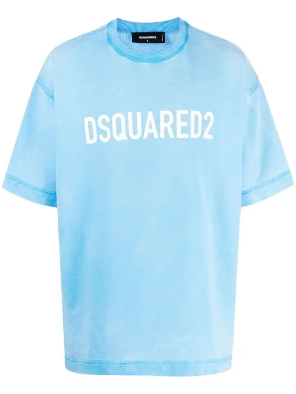 Dsquared2 Logo-print Short-sleeve Sweatshirt - Blue