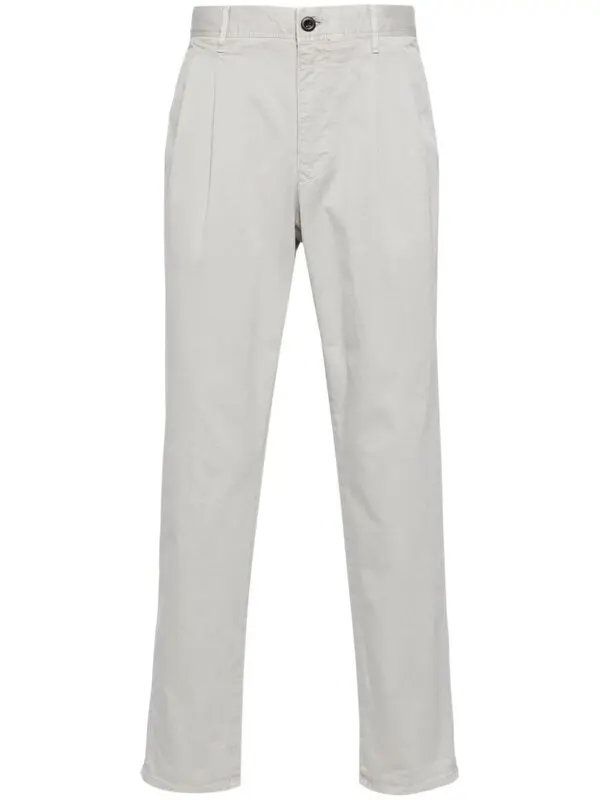 Incotex Tapered-leg Cotton Chino Trousers - Grey