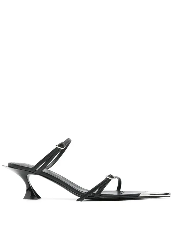 MUGLER 65mm Leather Sandals - Black
