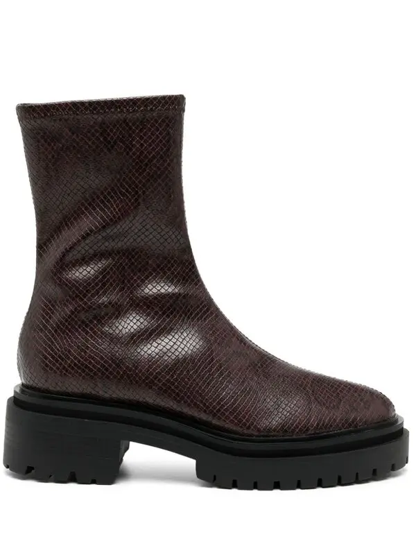 Senso Peyton Iii 50mm Snakeskin-effect Boots - Red