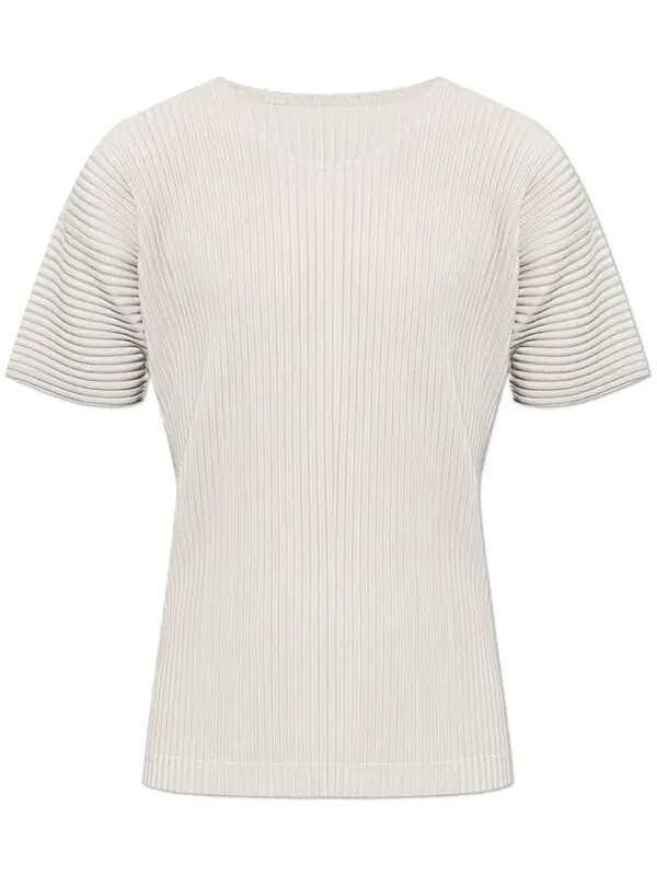 Issey Miyake Pleated Short-sleeve T-shirt - Grey