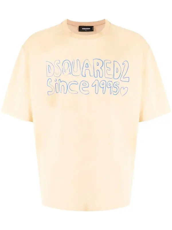 Dsquared2 Logo-print Cotton T-shirt - Yellow