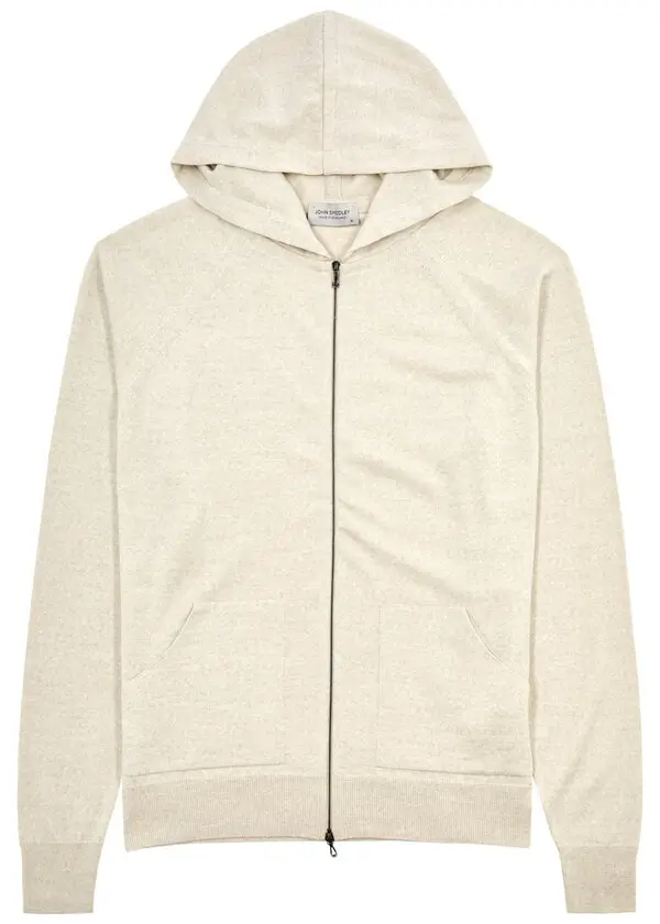 John Smedley Carty Hooded Wool Sweatshirt - Beige
